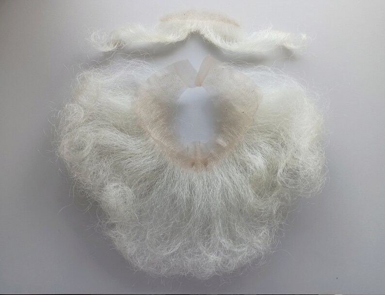 Fake Realistic White Beard With Mustache Old Man Costume - Etsy