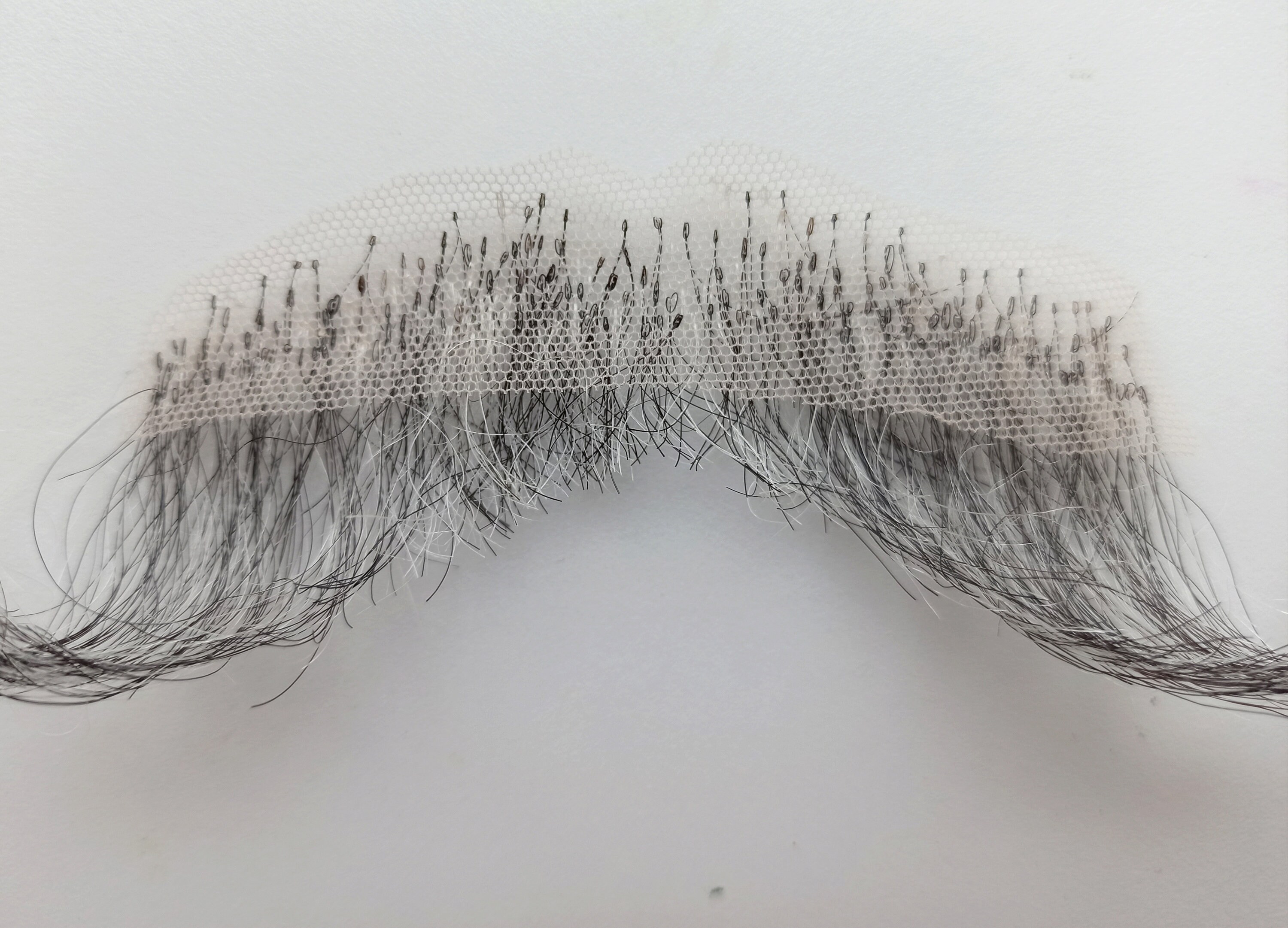 Realistic Fake Black and Gray Mustache, Full Handmade, Theater ...
