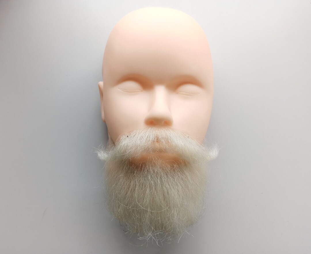 Fake Realistic Gray Beard With Mustache, Theater Costume Accessory ...