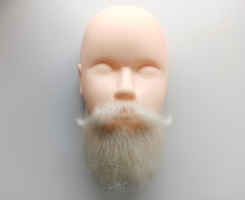 Fake Realistic Gray Beard With Mustache, Theater Costume Accessory ...