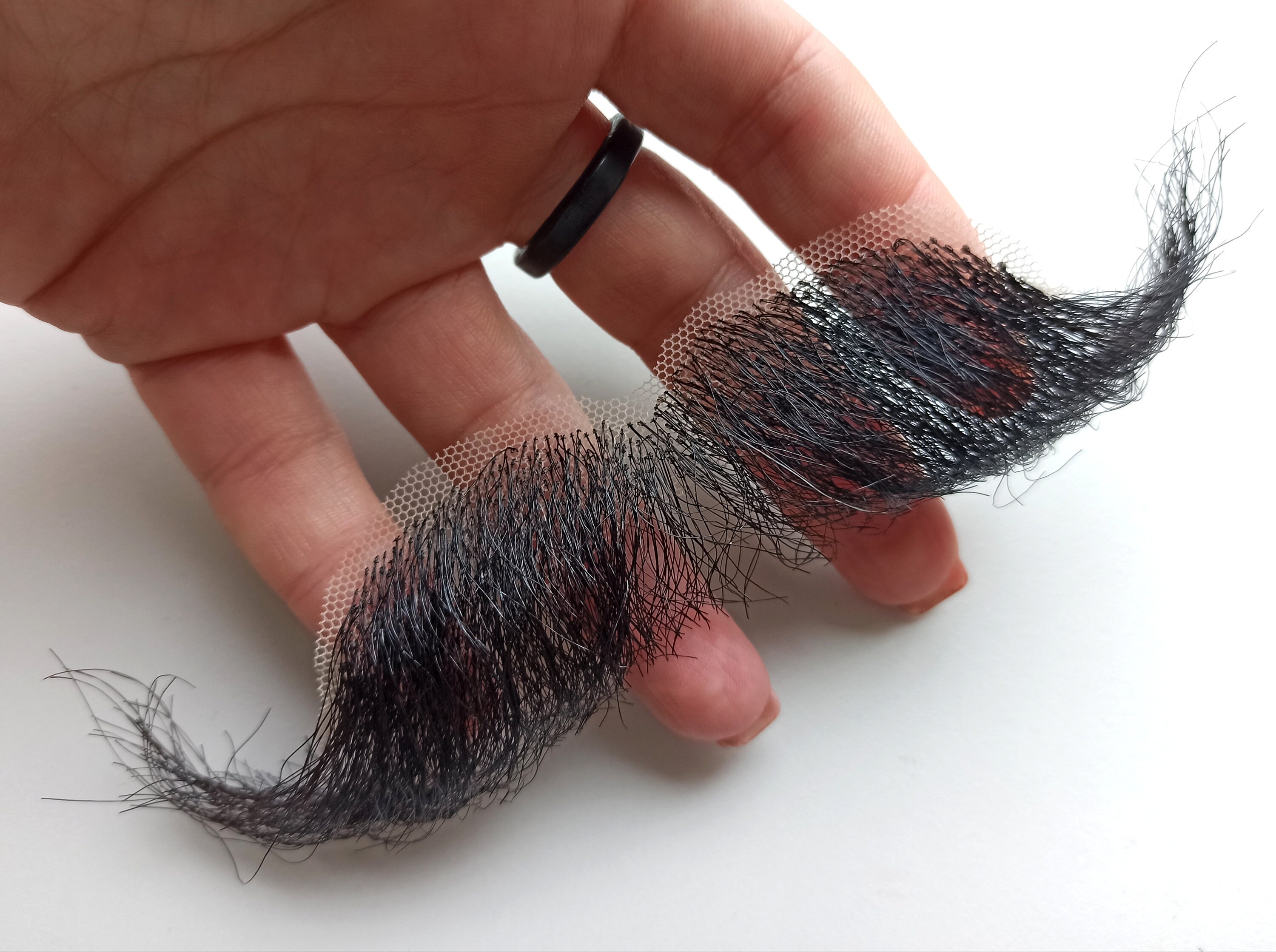 Realistic Black Mustache, Fake Mustache, Natural Buffalo Hair, Costume ...