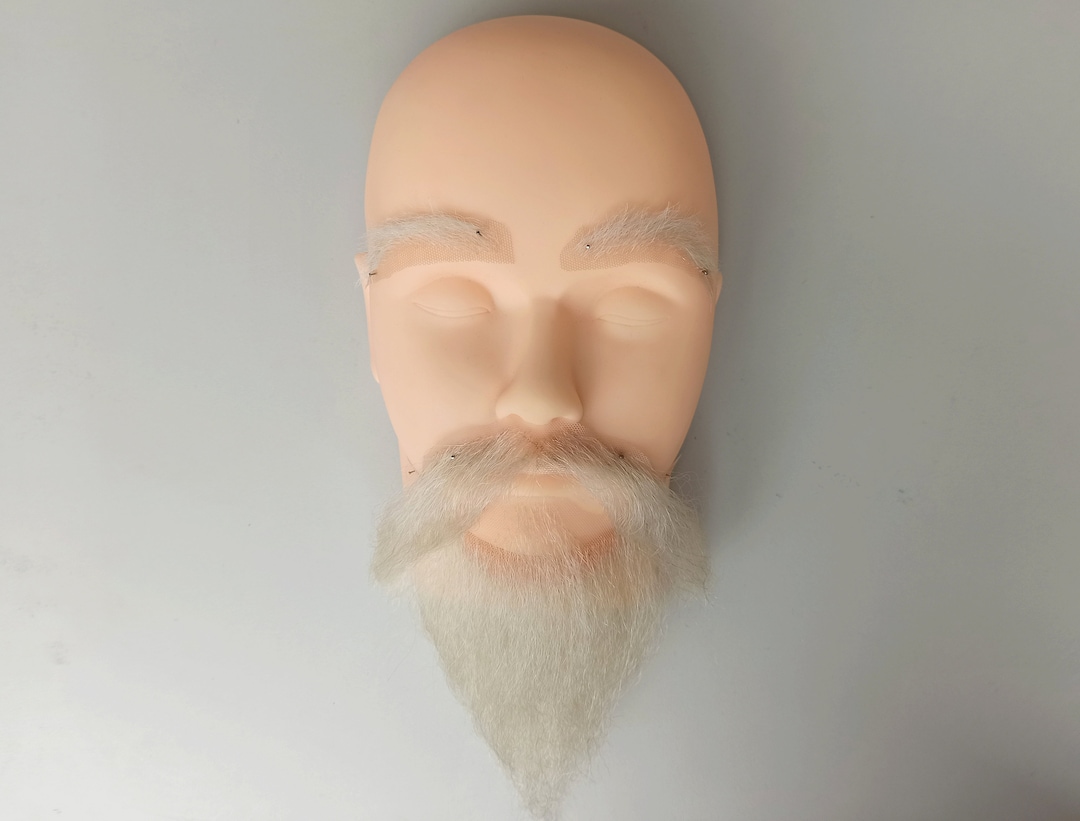 Fake Realistic Set of White Beard, Mustache and Eyebrows, Image of ...