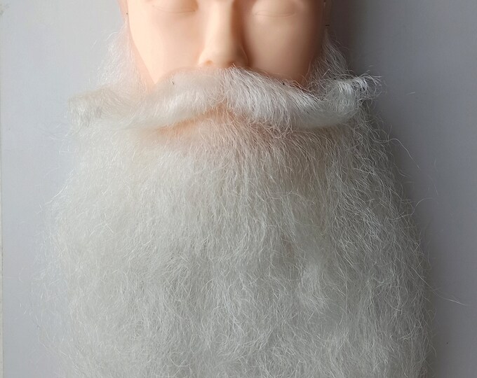 Fake Realistic White Beard With Mustache, Old Man Costume Accessory ...
