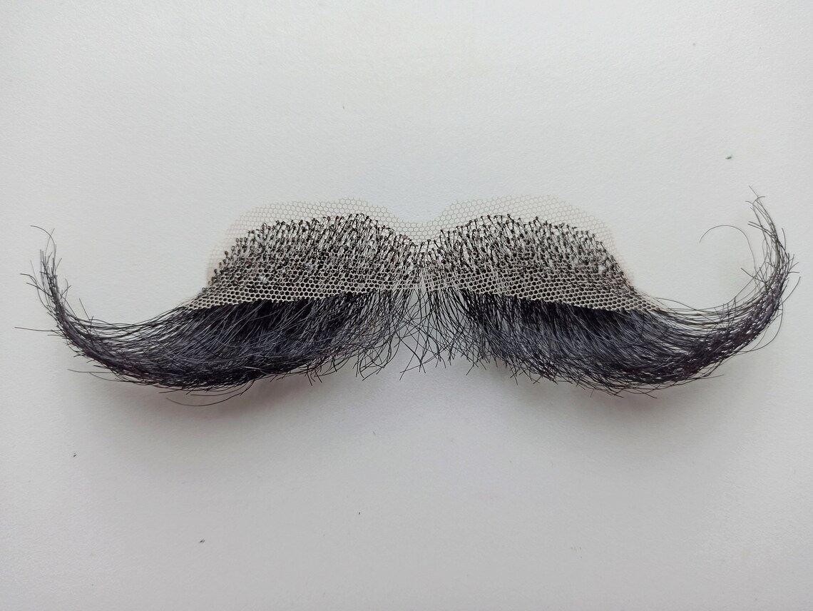 Realistic Black Mustache, Fake Mustache, Natural Buffalo Hair, Costume ...