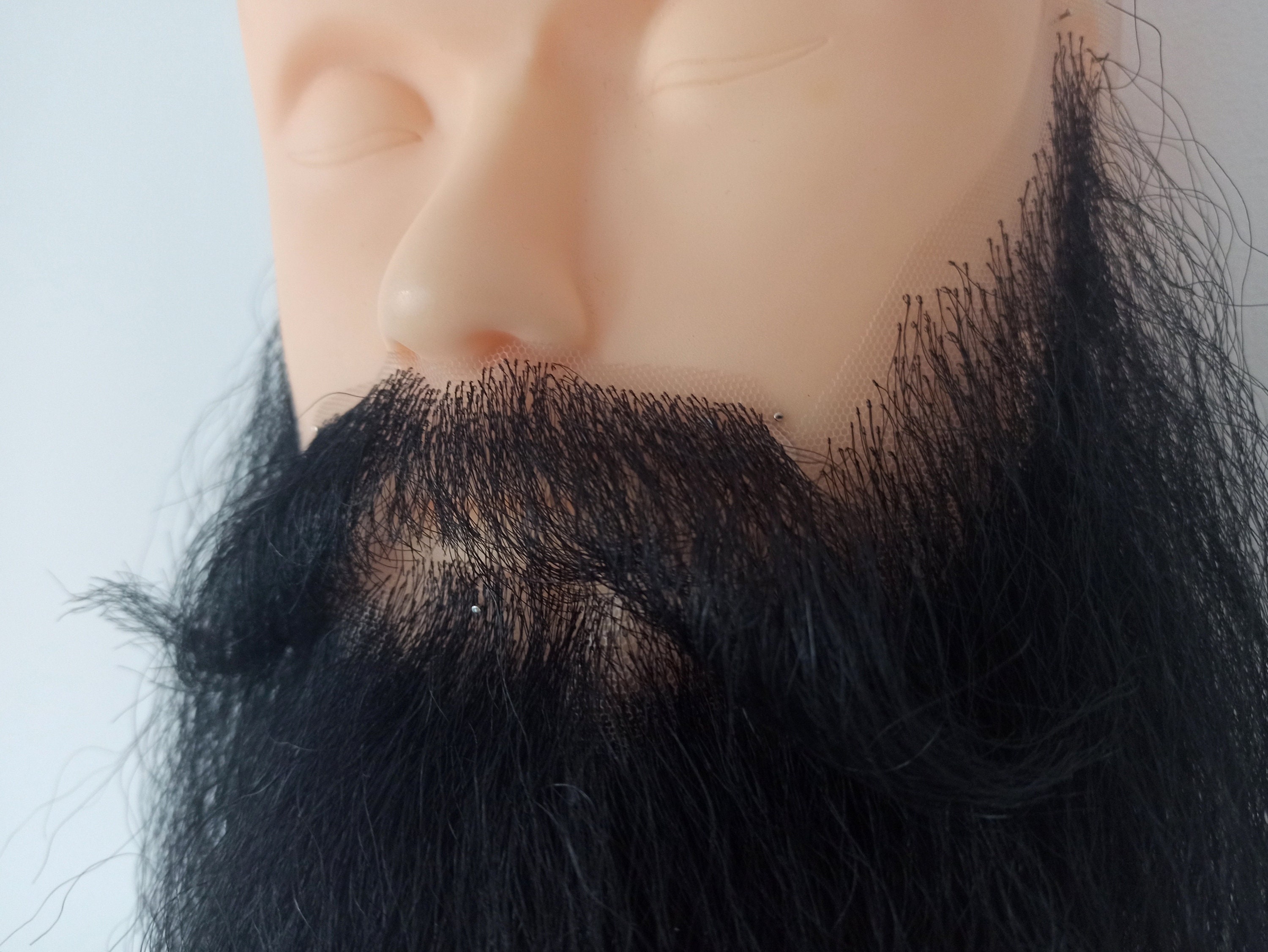 Fake Realistic Long Black Beard With Mustache, Costume Accessory for ...