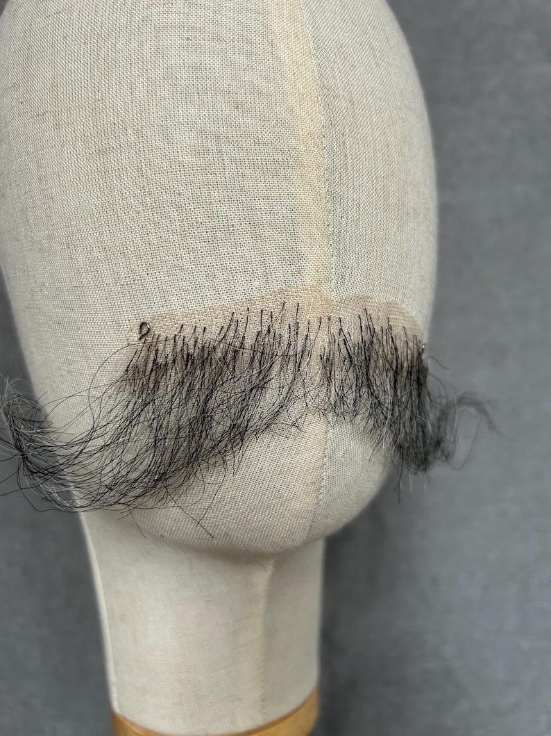 Realistic Fake Black and Gray Mustache, Full Handmade, Theater ...
