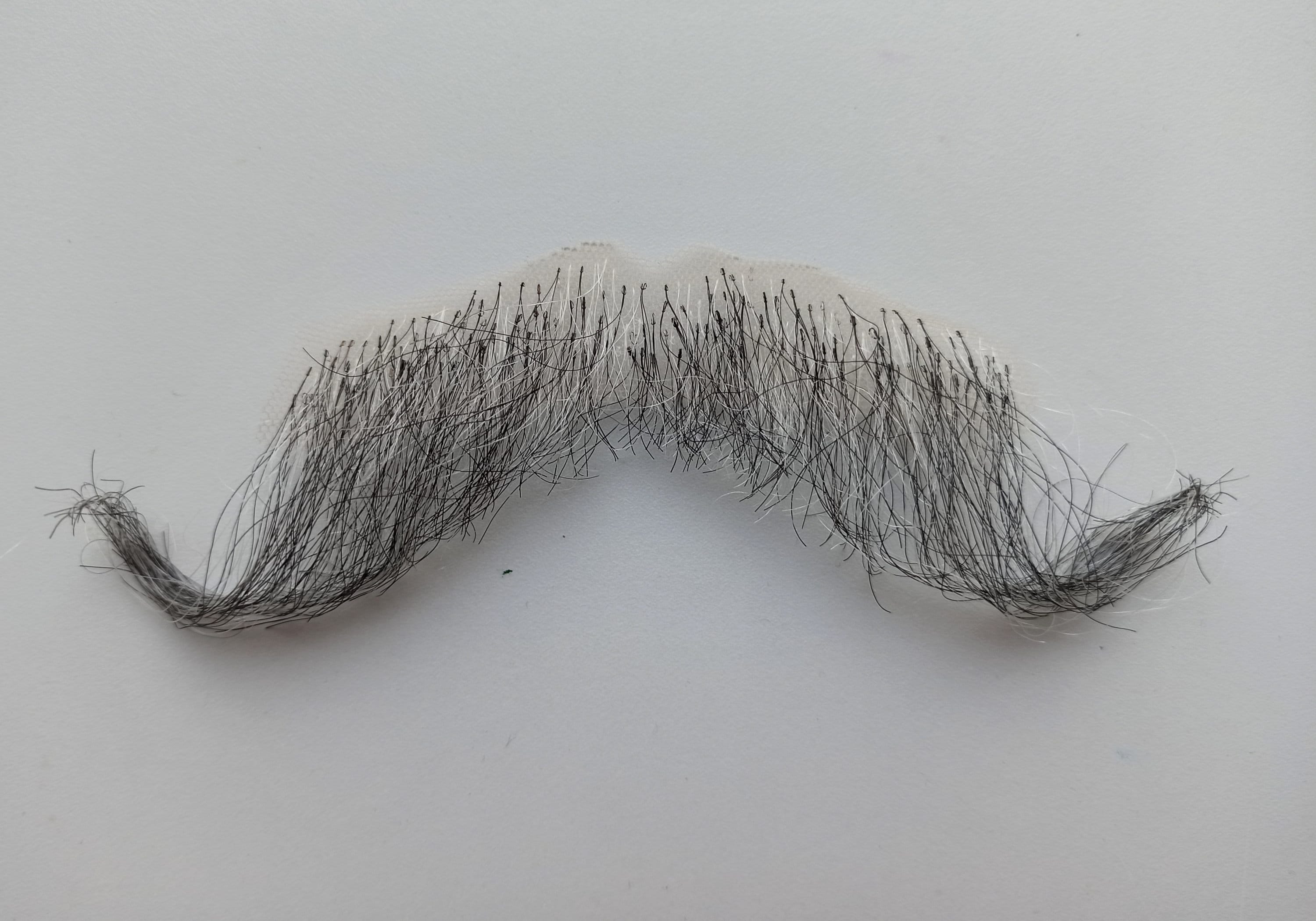 Realistic Fake Black and Gray Mustache, Full Handmade, Theater ...