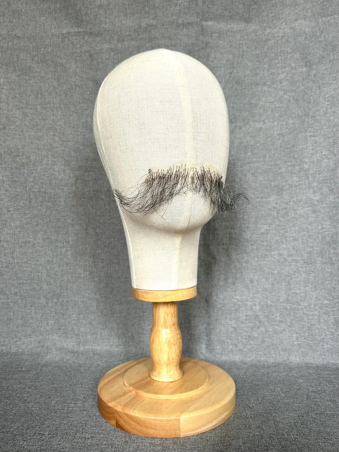 Realistic Fake Black and Gray Mustache, Full Handmade, Theater ...