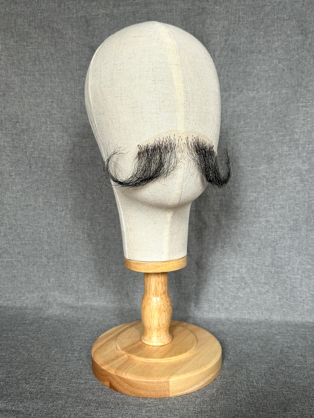 Realistic False Black and White Mustache, Full Handmade Accessory for ...
