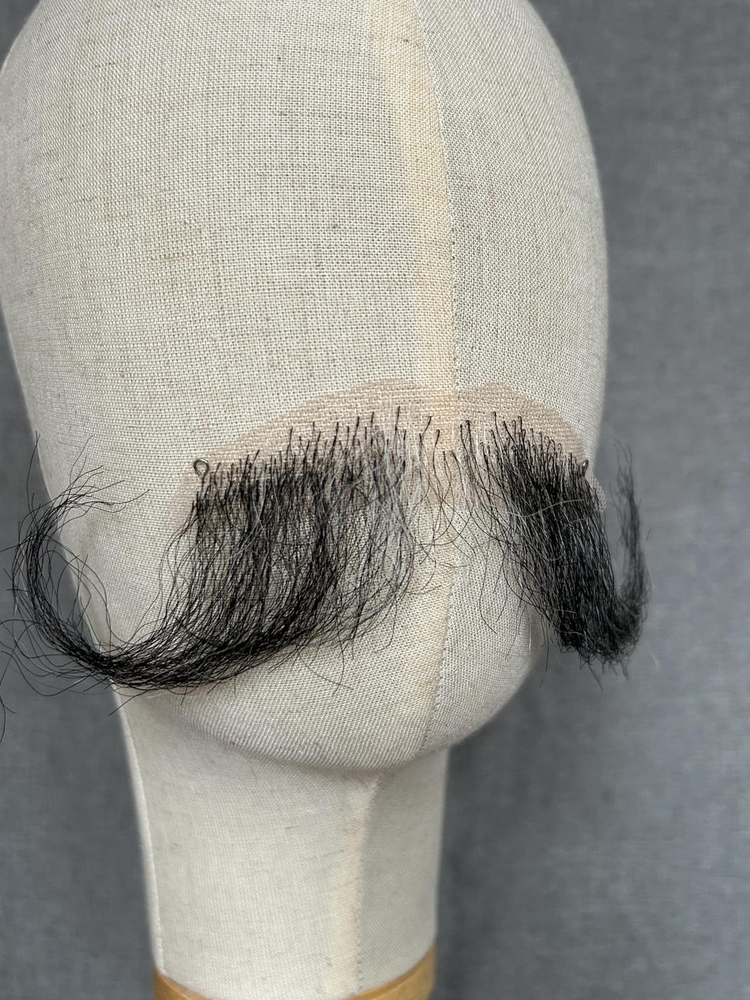 Realistic False Black and White Mustache, Full Handmade Accessory for ...
