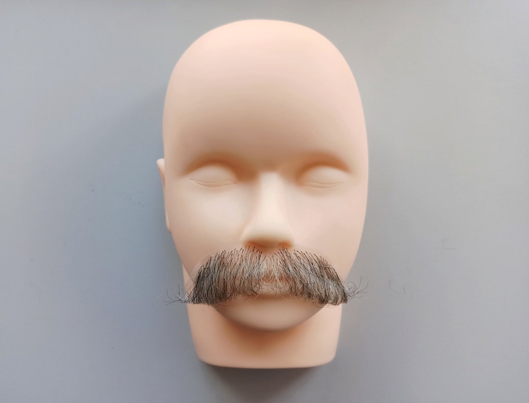 Fake Gray Realistic Mustache Facial Hair Natural Hair - Etsy
