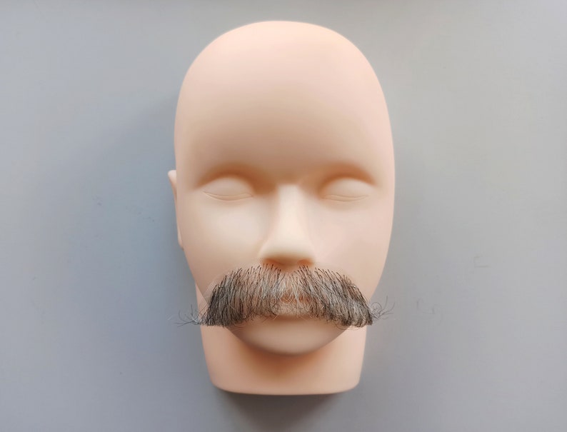 Fake Gray Realistic Mustache Facial Hair Natural Hair - Etsy