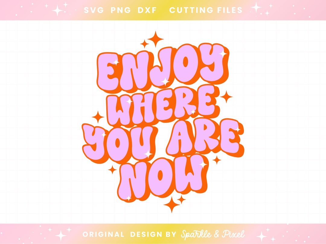 Positive Trendy Quote SVG PNG DXF Cutting Files Design for Commercial ...