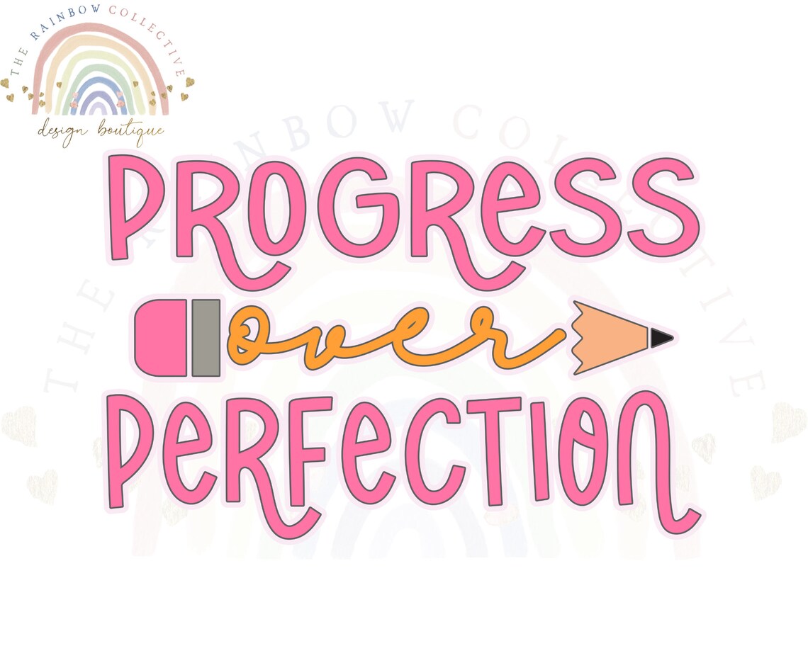 Progress Over Perfection Teacher SVG JPG PNG Digital Download - Etsy