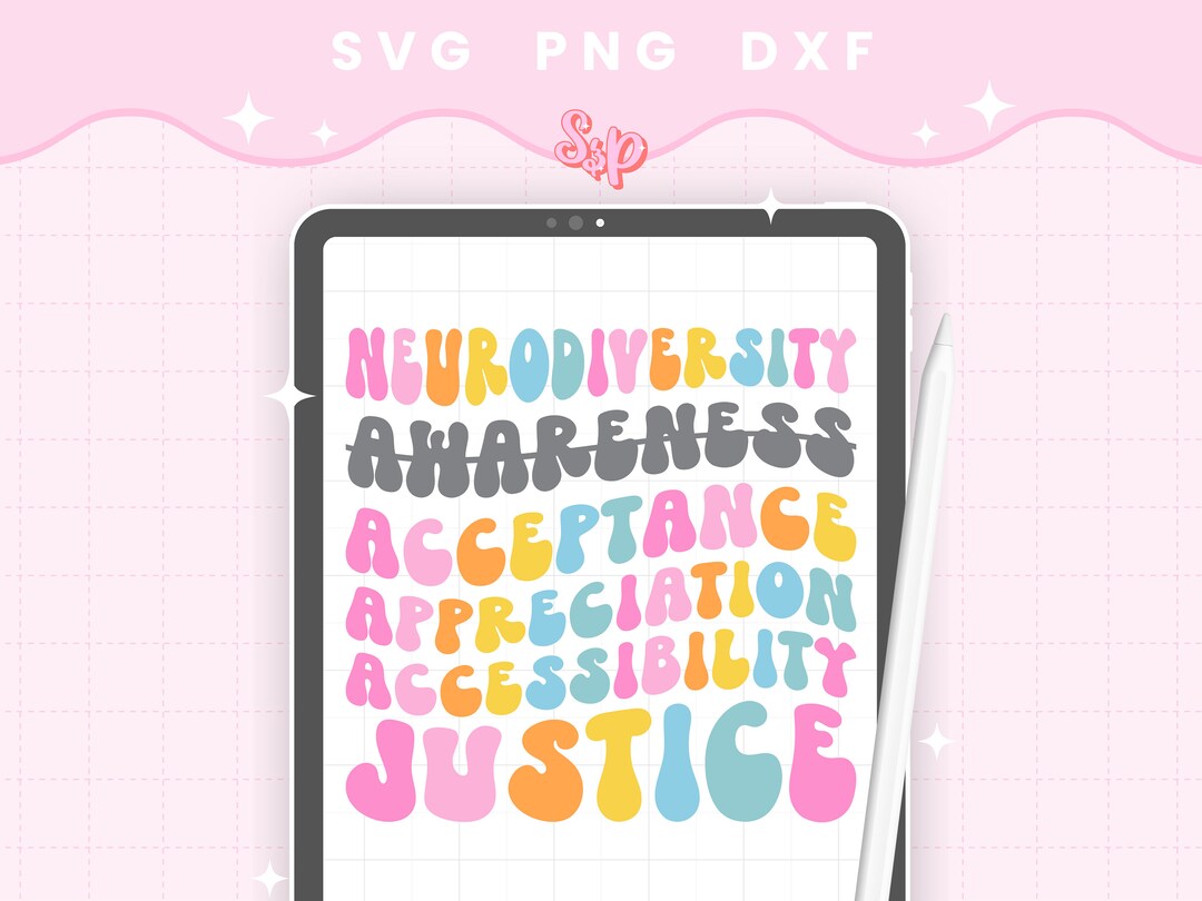 Rainbow Neurodiversity SVG PNG DXF Files, Instant Download Trendy ...