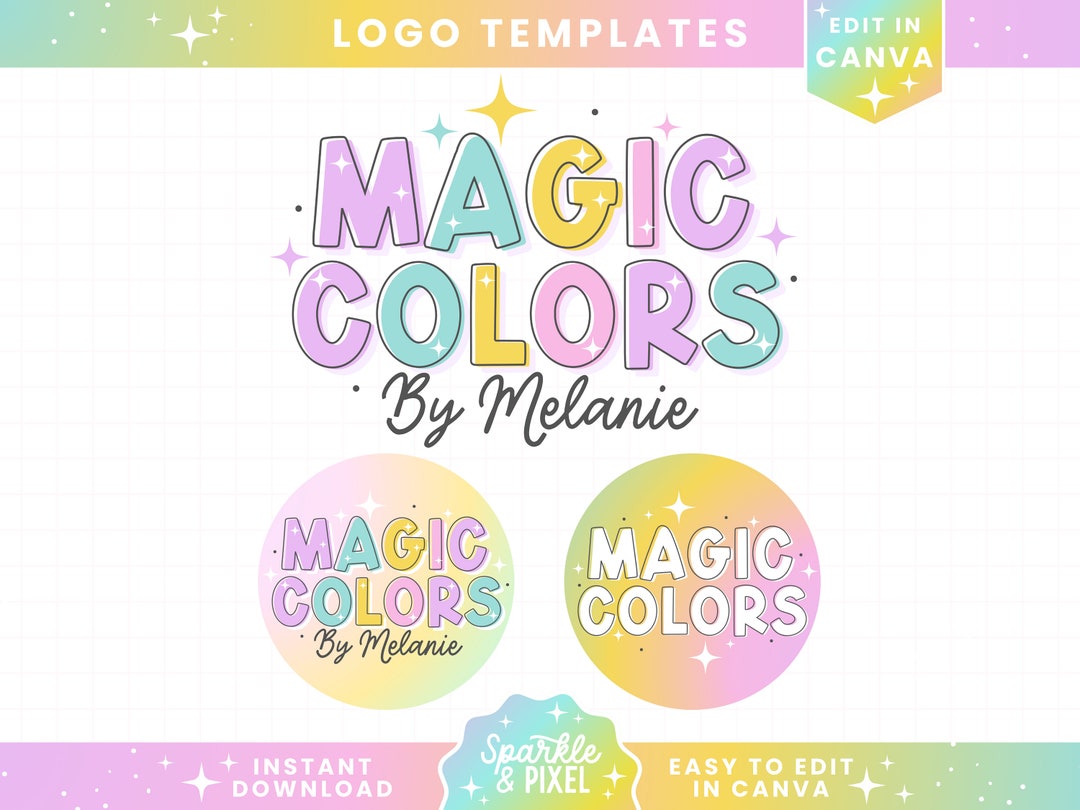Rainbow Logo Canvas Templates - Customizable Logo Design Instant ...