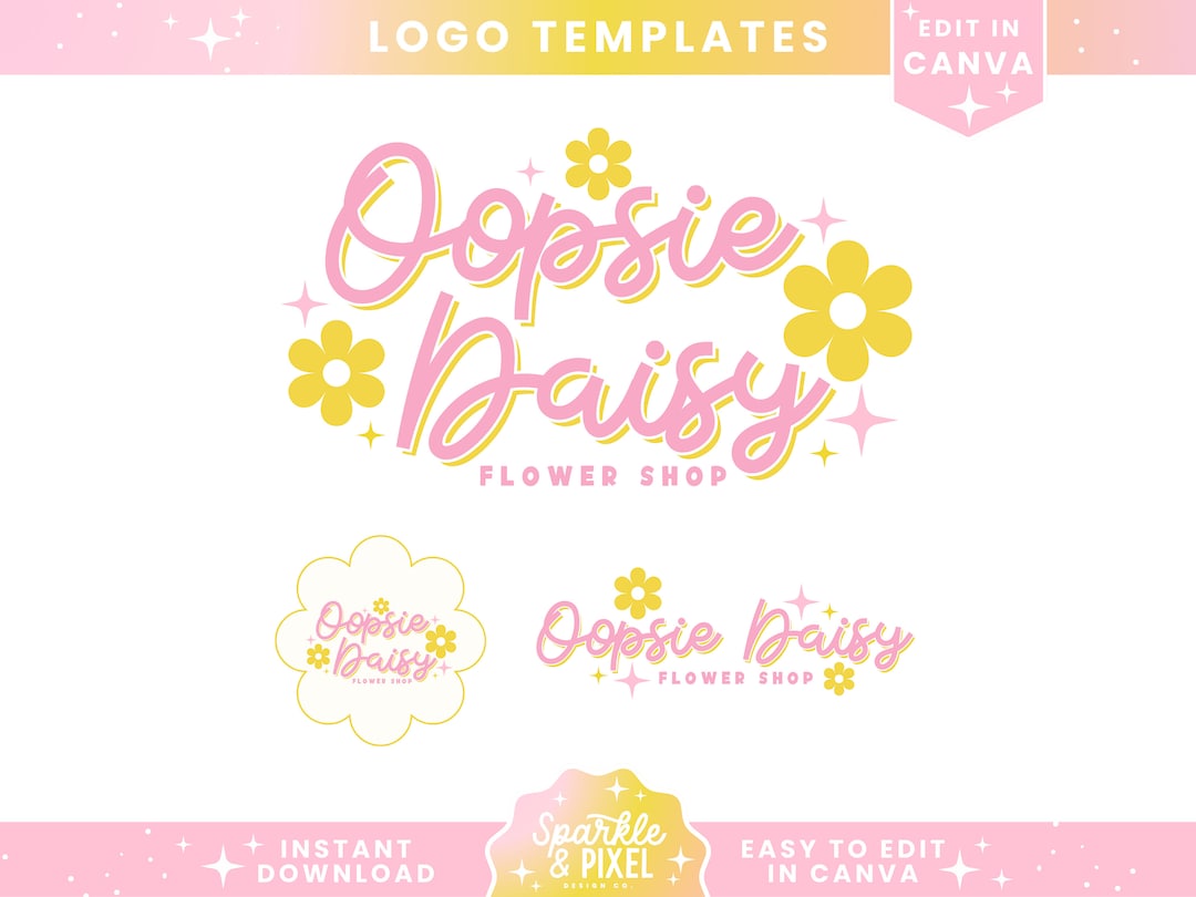 Cute Daisy Logo Design Templates - Customizable Colorful Logo Design ...