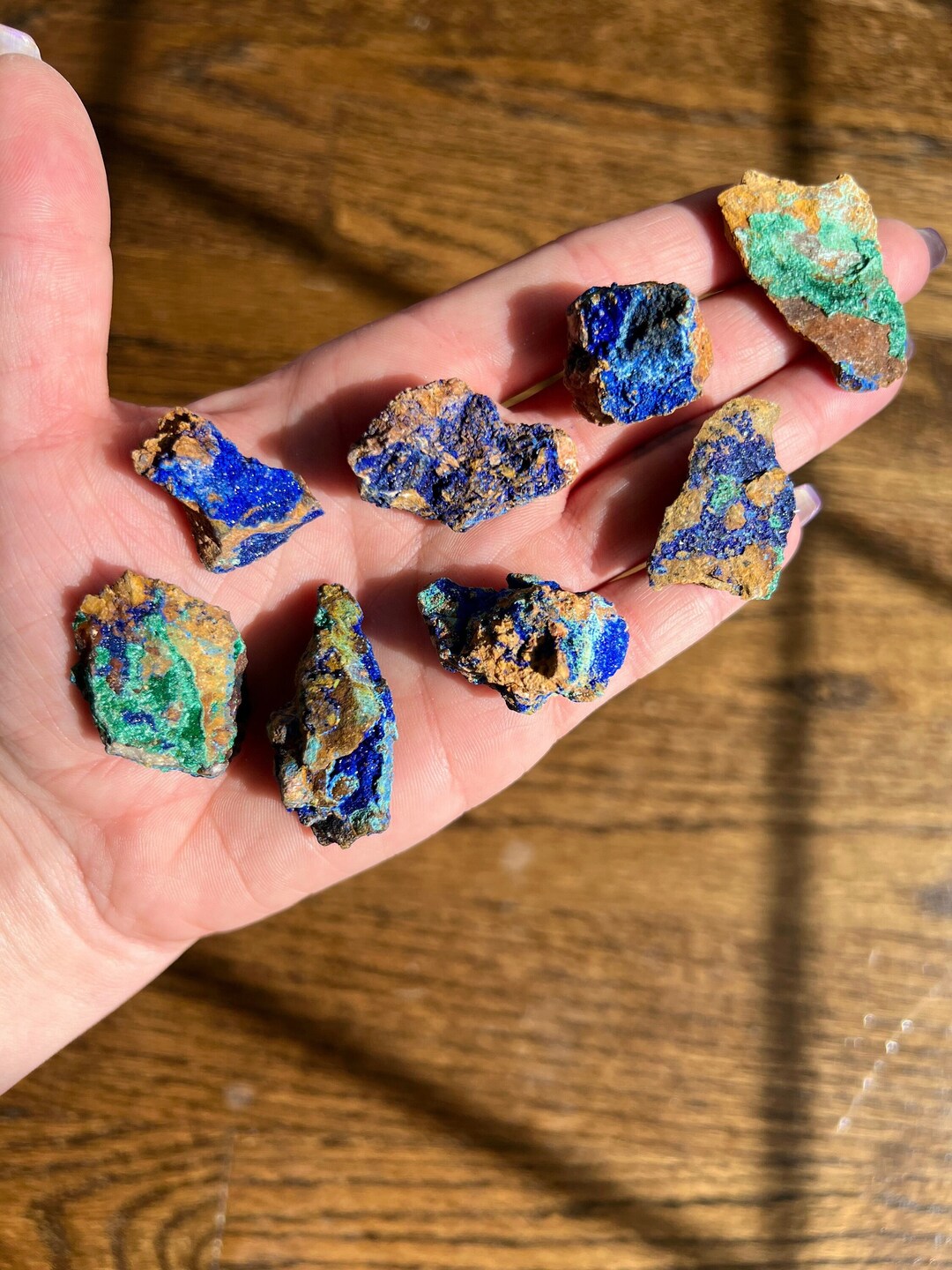 ONE All Natural Mini Raw Druzy Blue Azurite and Malachite Mineral ...