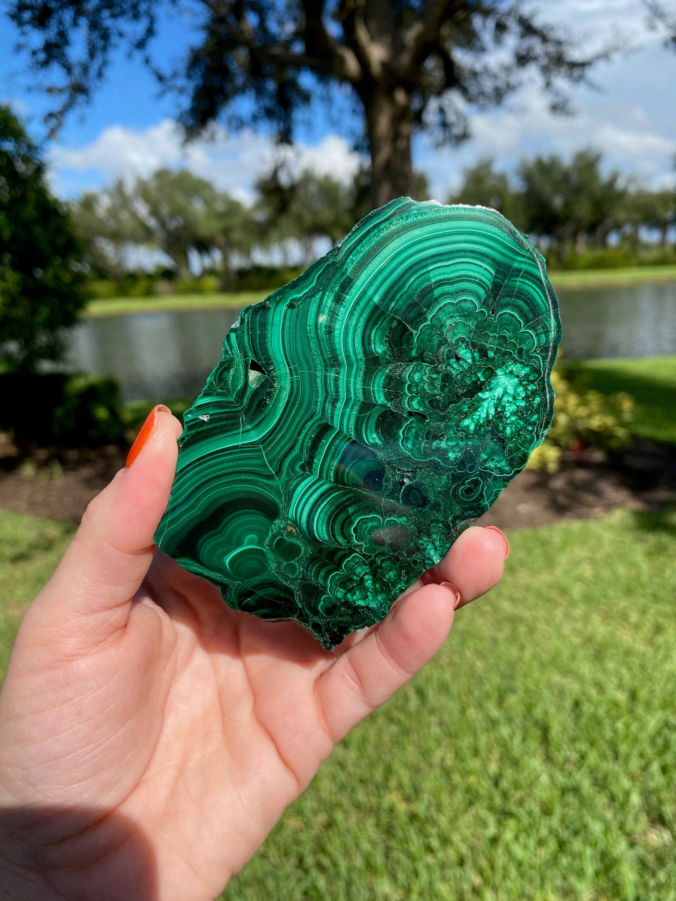 Top Quality Polished Malachite Slab from Yangchun Mine | Etsy
