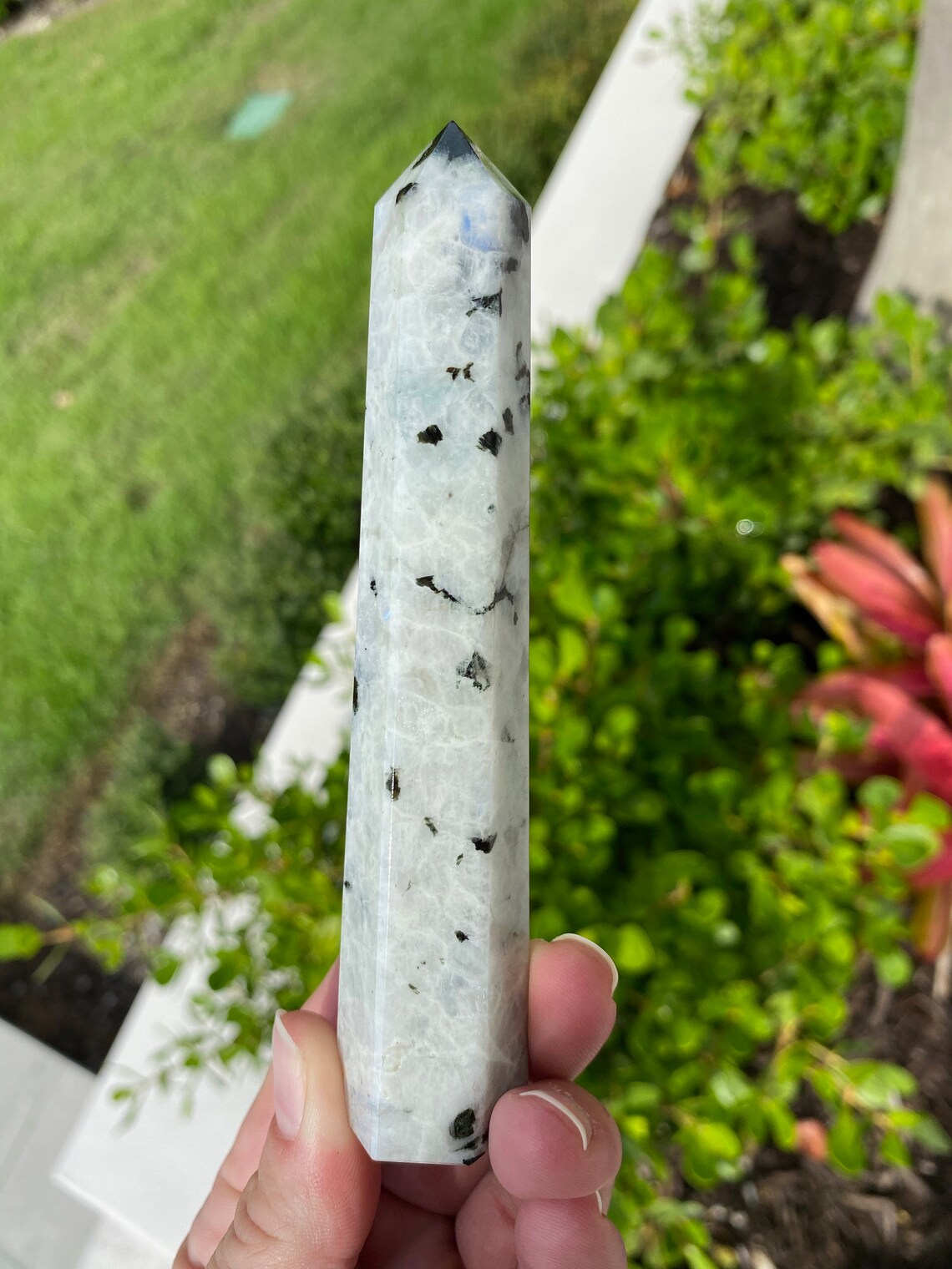 4 Polished Rainbow Moonstone Crystal Tower with Rainbow | Etsy