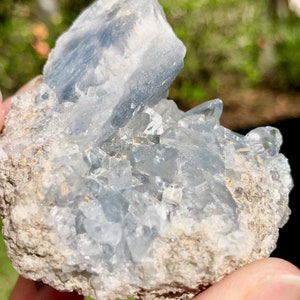 Natural Celestite Cluster, Celestite, Raw Celestite, Blue Crystal, Blue ...