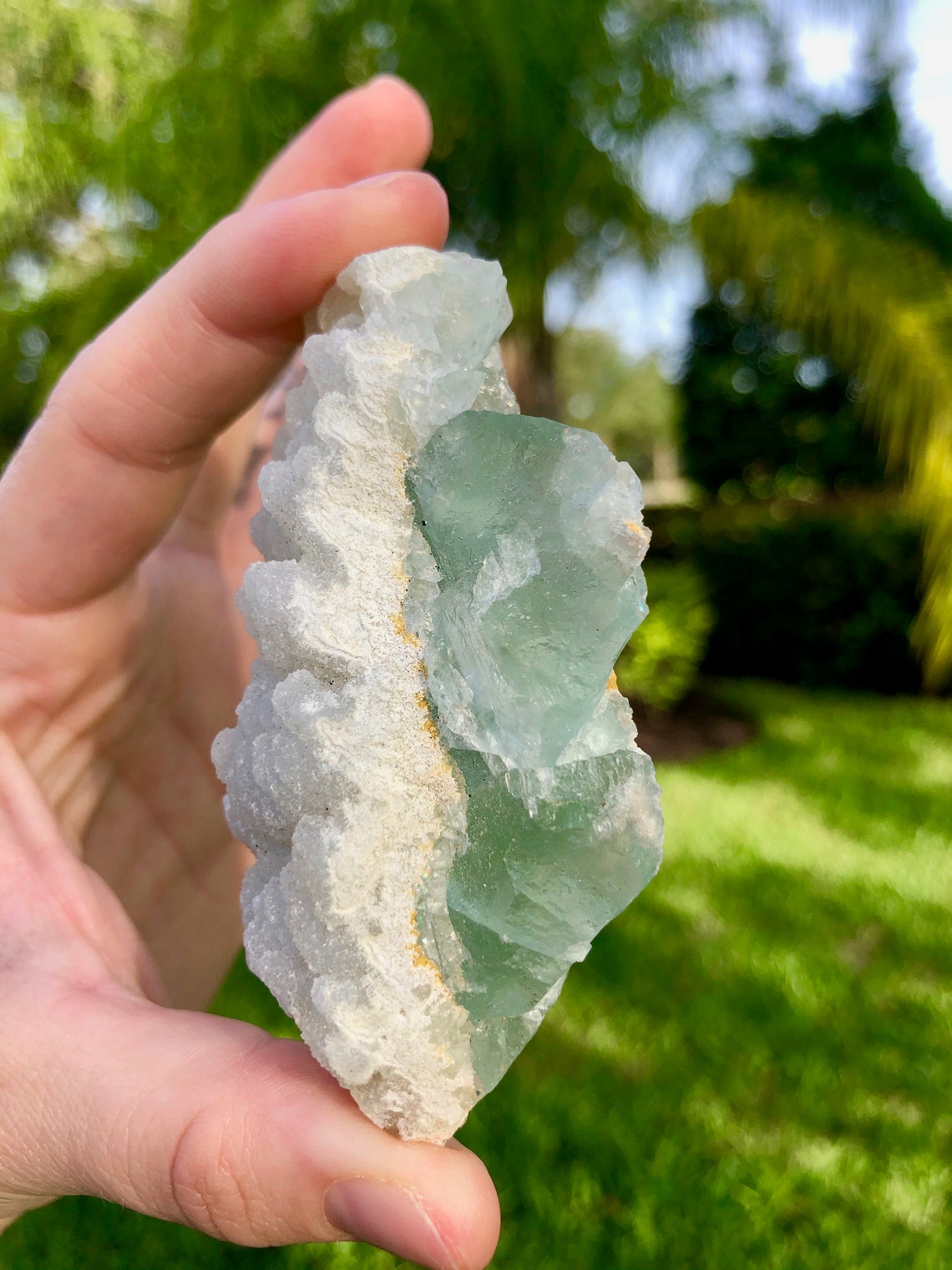 Rare Raw Green Fluorite with Druzy Botryoidal Chalcedony | Etsy