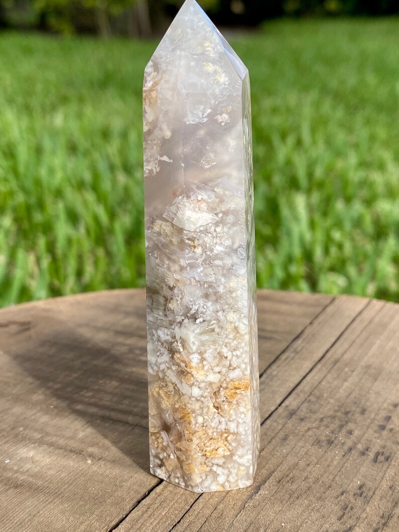 3.75 Flower Agate Tower Flower Agate Obelisk | Etsy