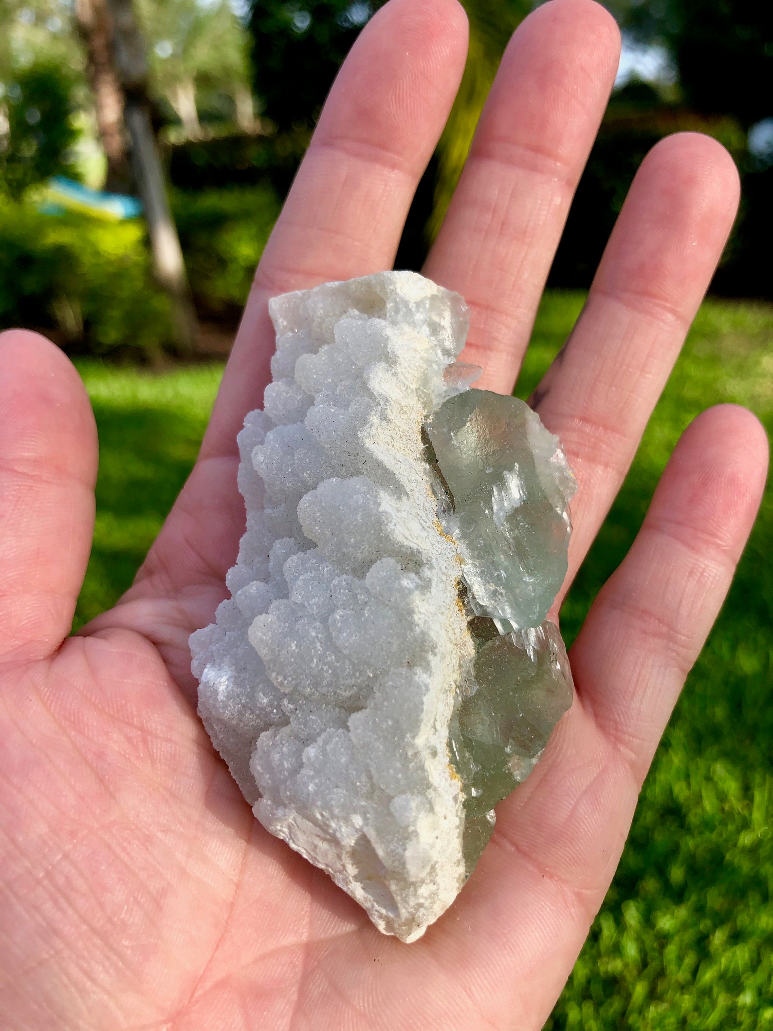 Rare Raw Green Fluorite with Druzy Botryoidal Chalcedony | Etsy