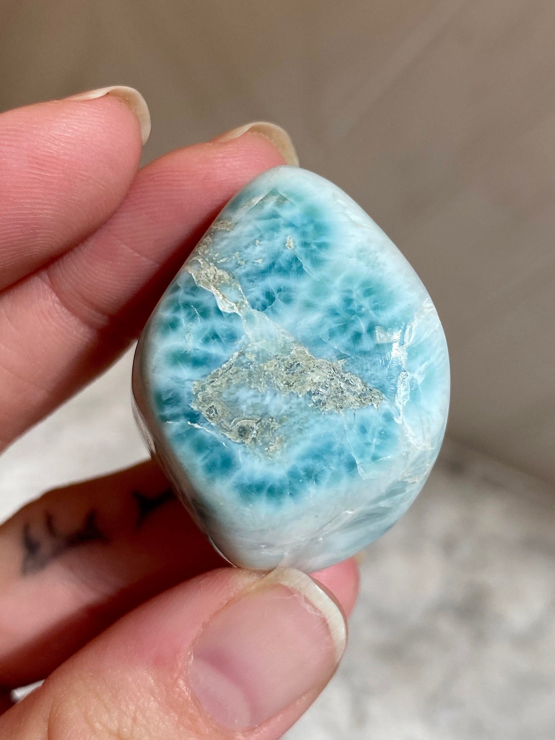 AA Grade Polished Larimar Crystal Tumble Larimar Crystal | Etsy