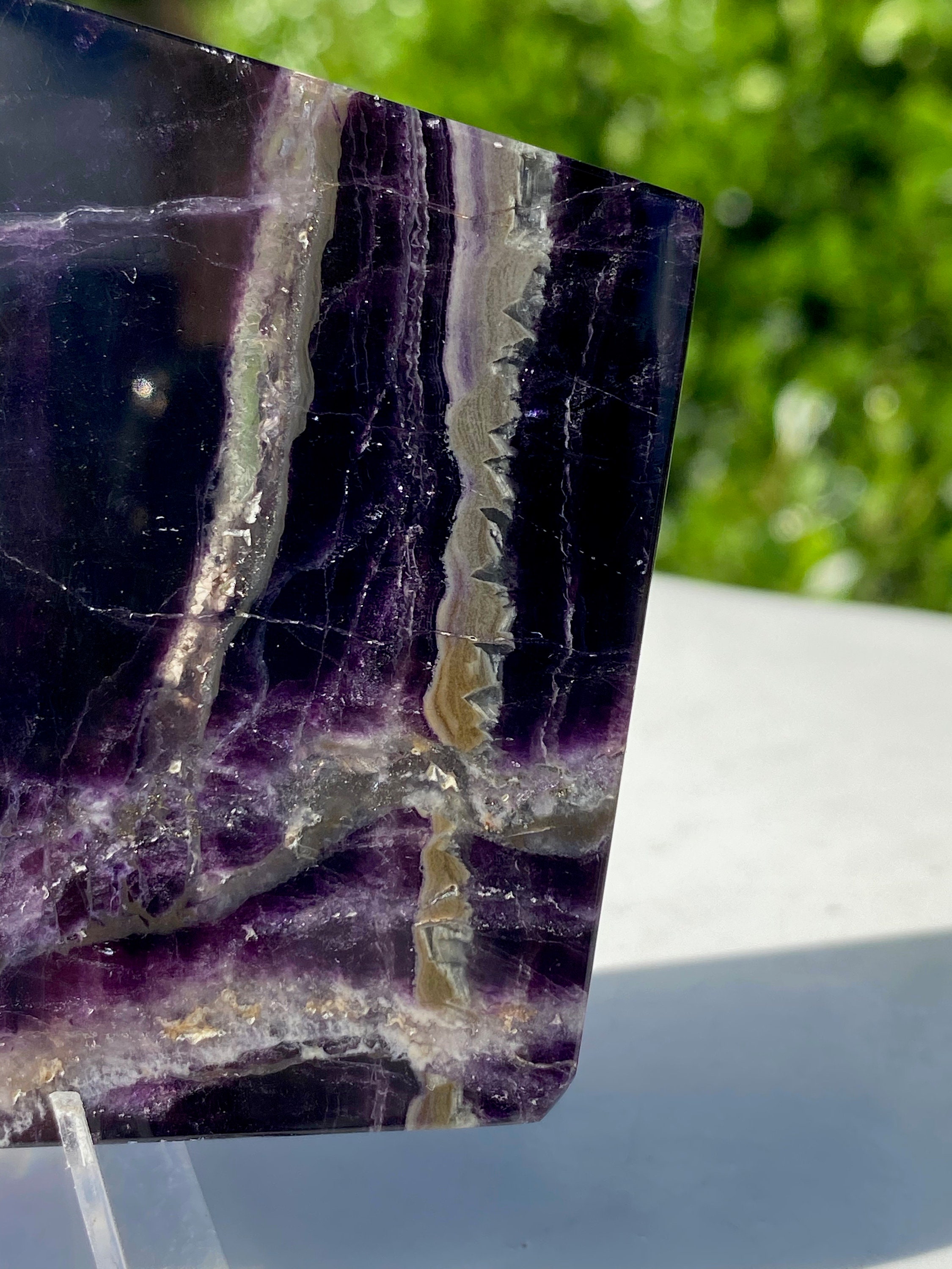 Top Quality Polished Purple Fluorite Slab with Stand Fluorite | Etsy