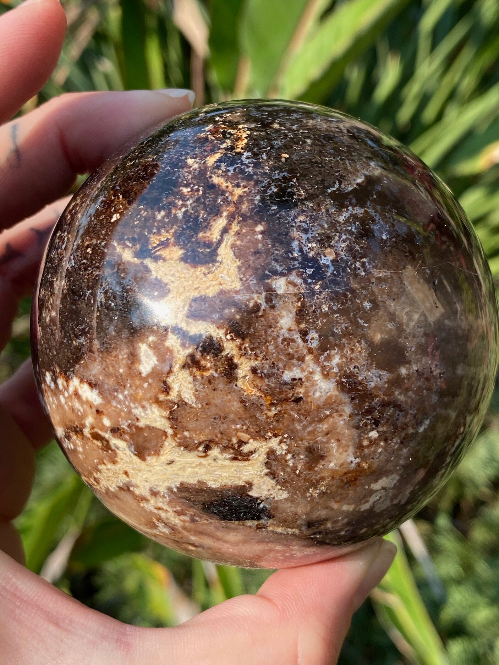 3.1" Polished Black Opal Crystal Sphere (stand Included) - Etsy