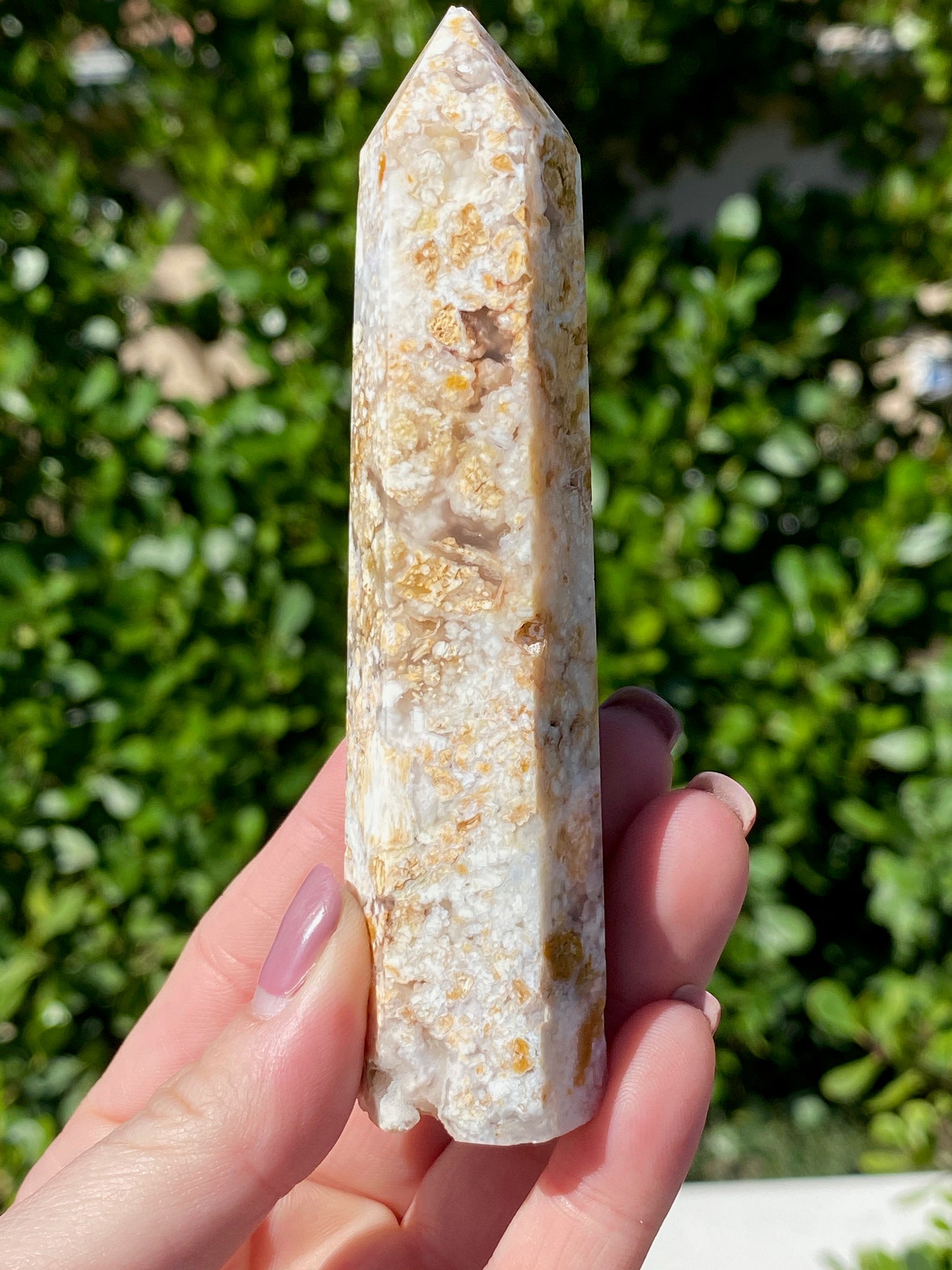 ONE 4.5 Polished Flower Agate Tower | Etsy