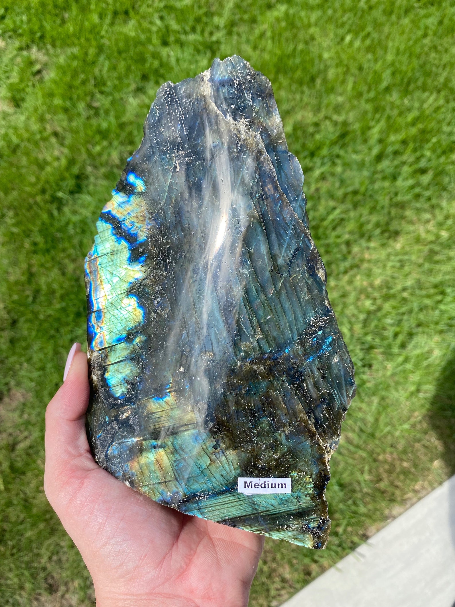 7.5 Semi-Polished High Grade Flashy Sunset Labradorite | Etsy