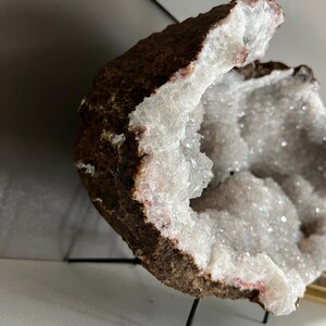 MASSIVE Goethite in Quartz Geode Crystal Specimen Display Piece (stand ...