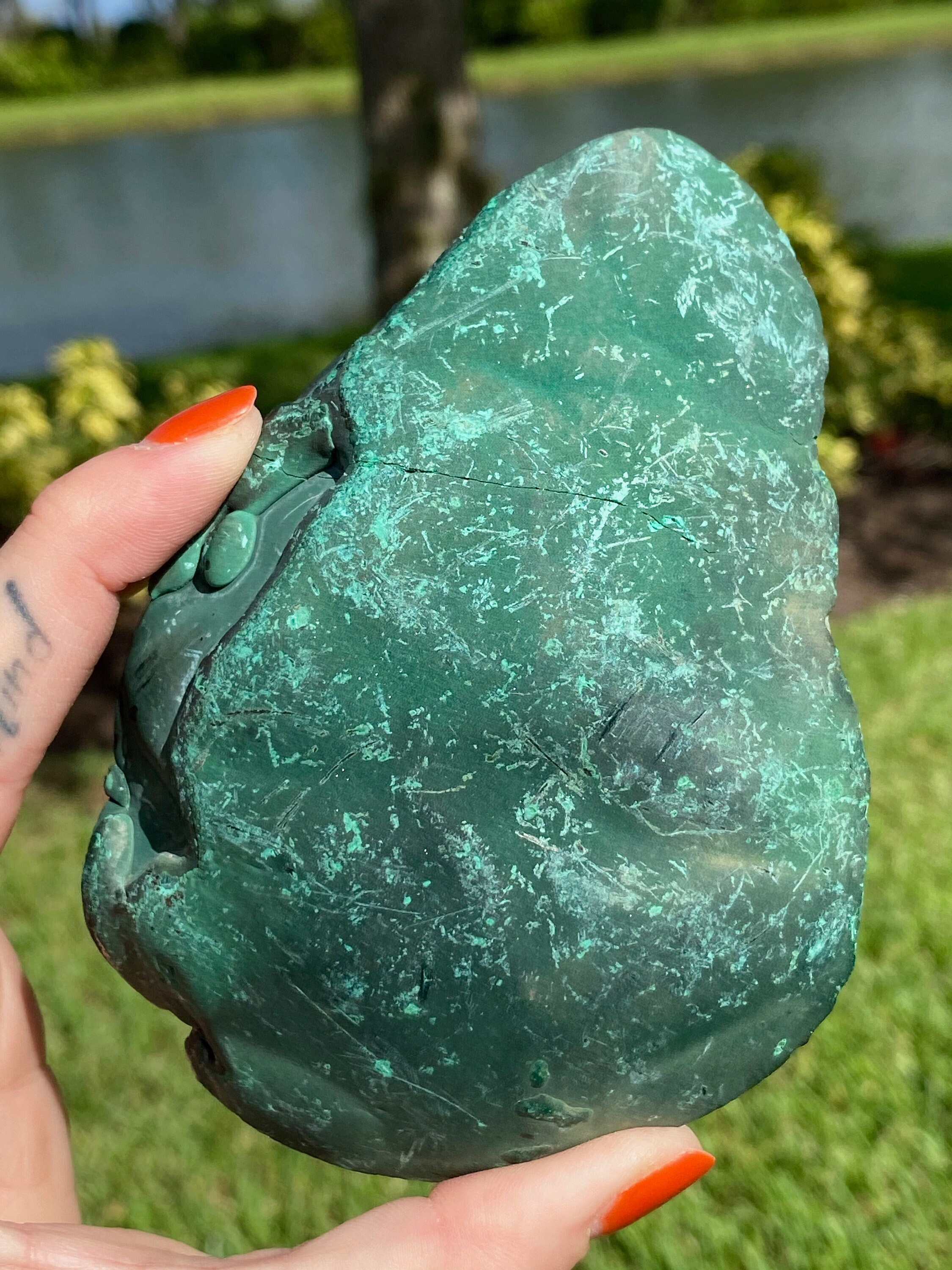 1lb Top Quality Polished Malachite Stalactite Slab From Yangchun Mine ...