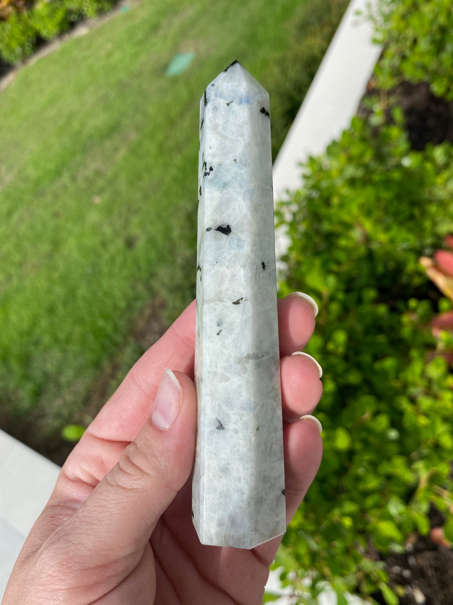 4 Polished Rainbow Moonstone Crystal Tower with Rainbow | Etsy