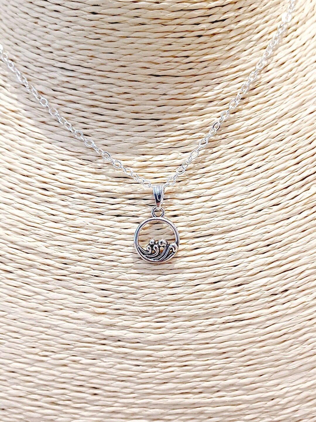 Ocean Wave Pendant Necklace Silver Plated Wave Pendant - Etsy