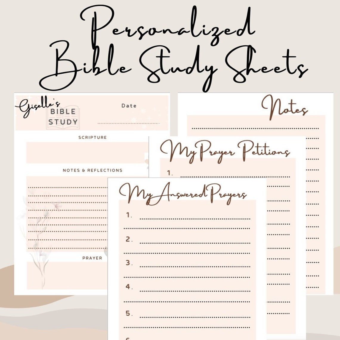Personalized Bible Study Printable Bible Study Notes Bible | Etsy