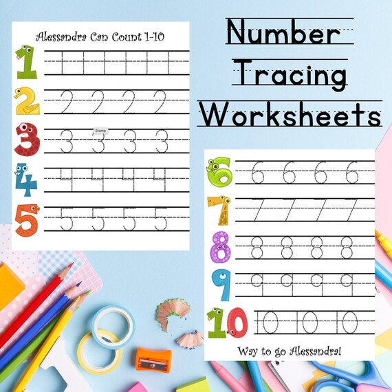 Custom Numbers Practice Worksheet Numbers Tracing Worksheet - Etsy Canada