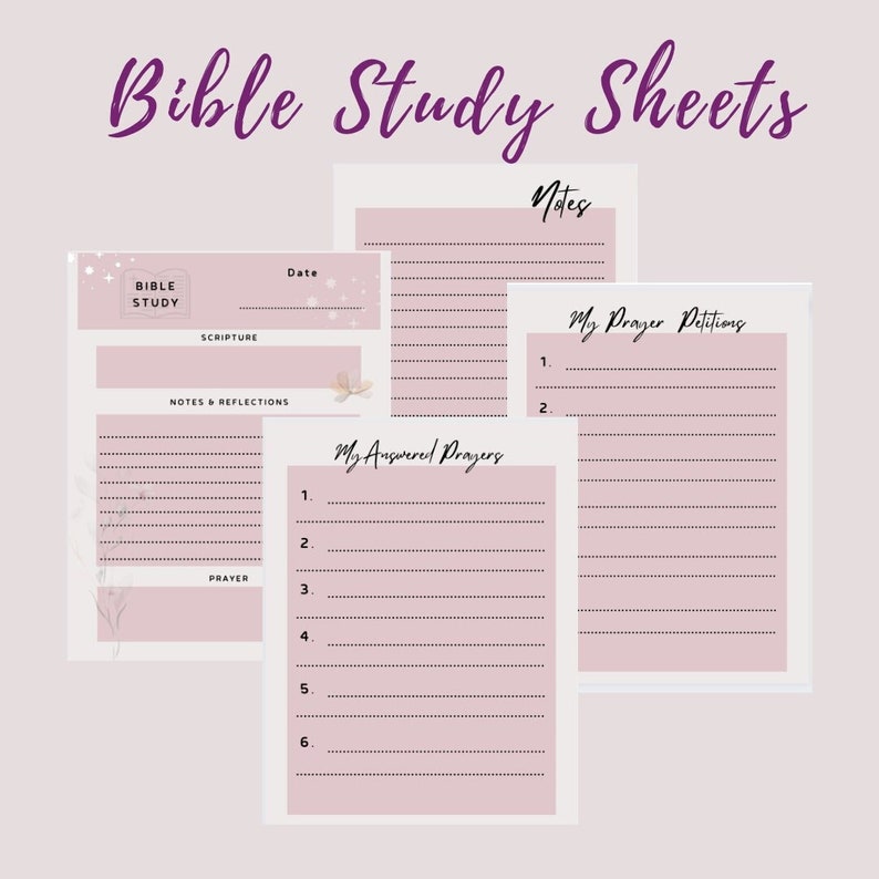 Pink Aesthetic Bible Study Printable Bible Study Notes - Etsy