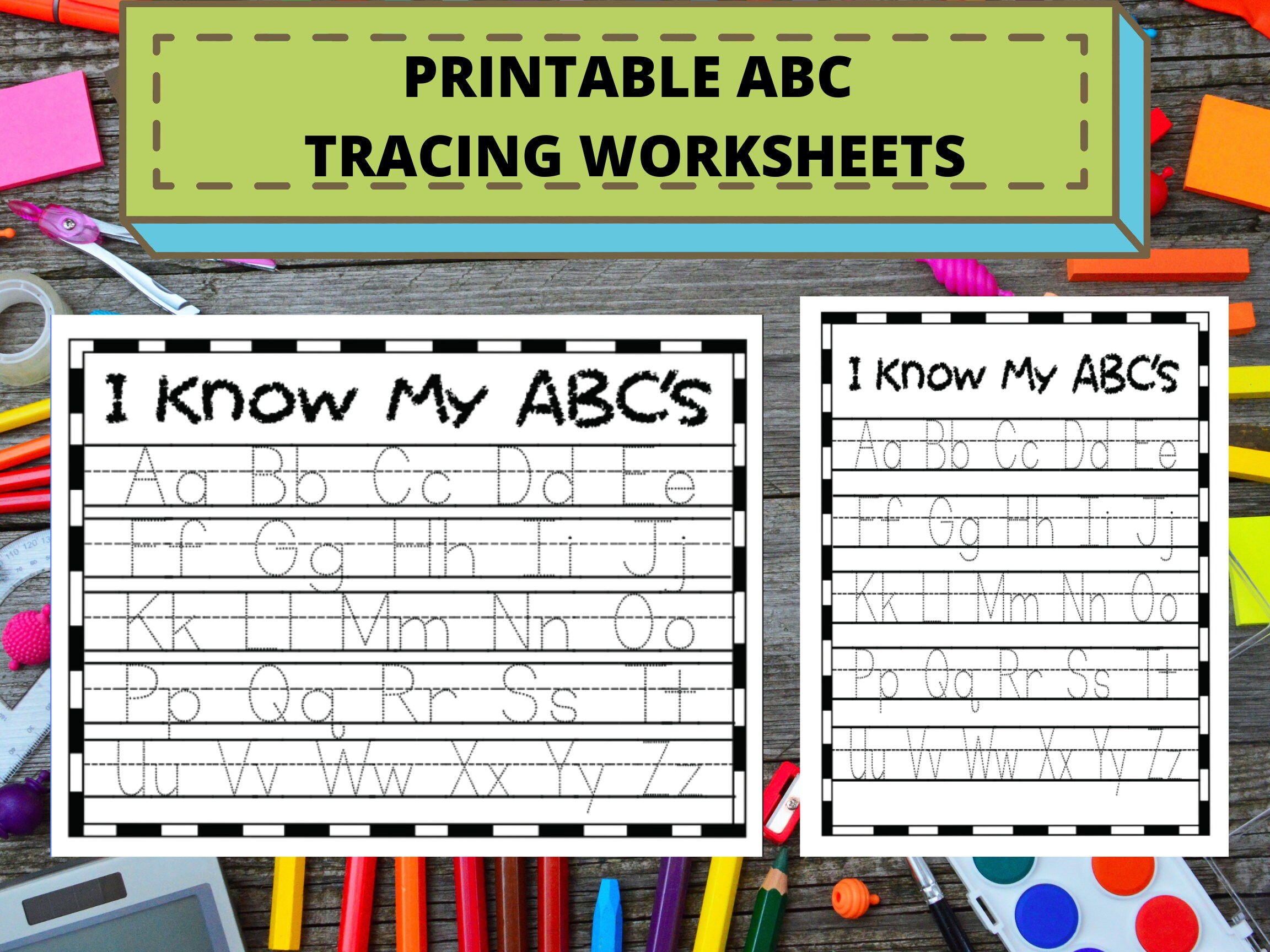 Abc's Traceable Tracing Trace Worksheet for Kids - Etsy