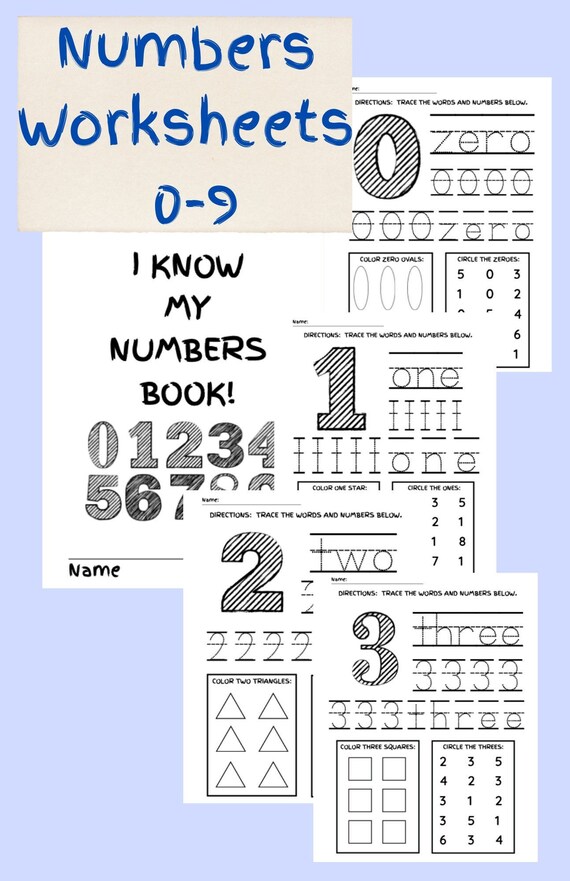 Tracing Printable I Know My Numbers Workbook 0-9 Preschool - Etsy