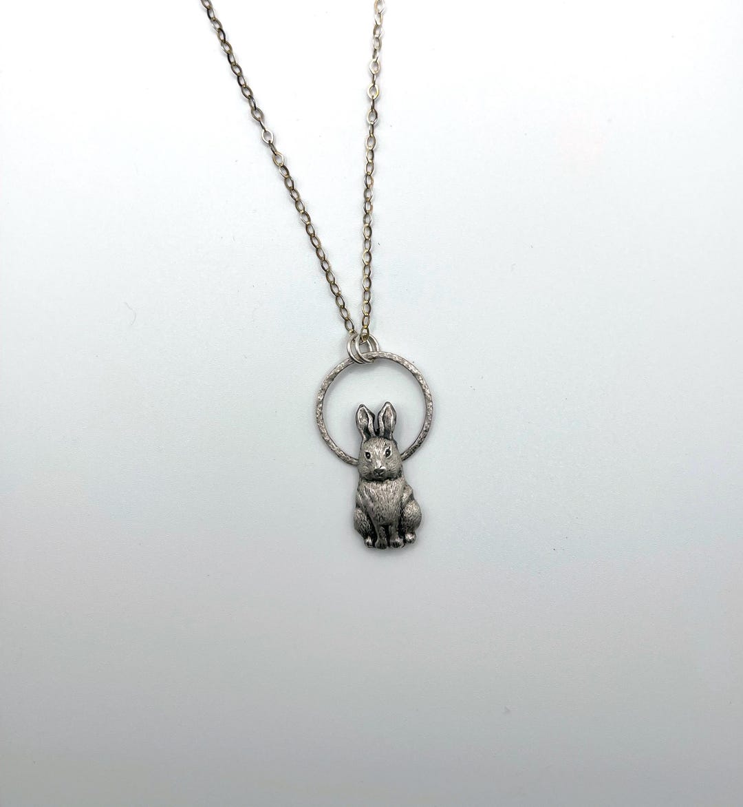 Silver Bunny, Sterling Silver Bunny Pendant, Bunny Necklace, Bunny ...