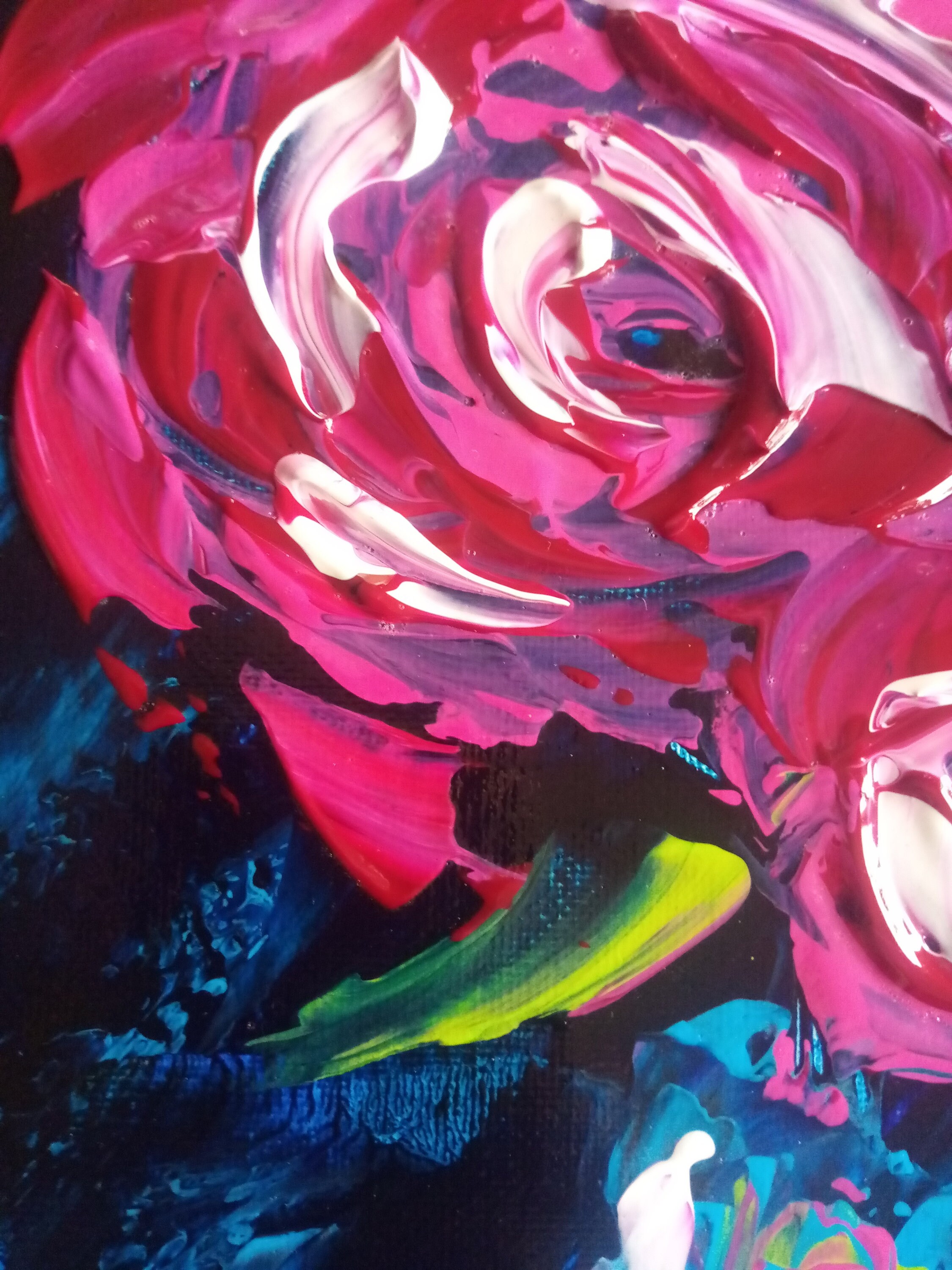 A Bouquet of Pink Roses. Original Hand Painted Acrylic - Etsy