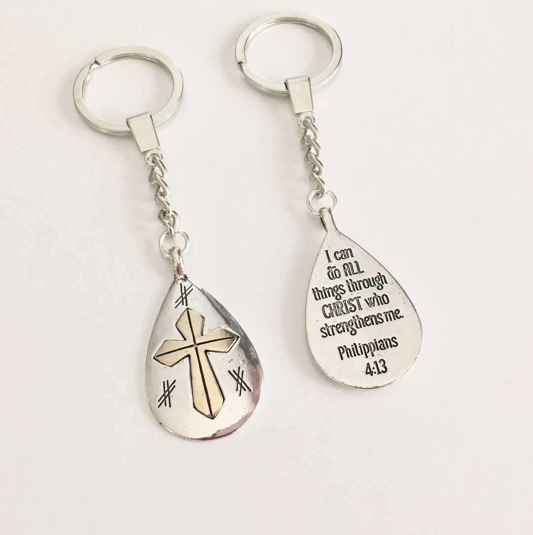 Religious Items-keychains-unique Religious Keychains-silver Gold Cross ...