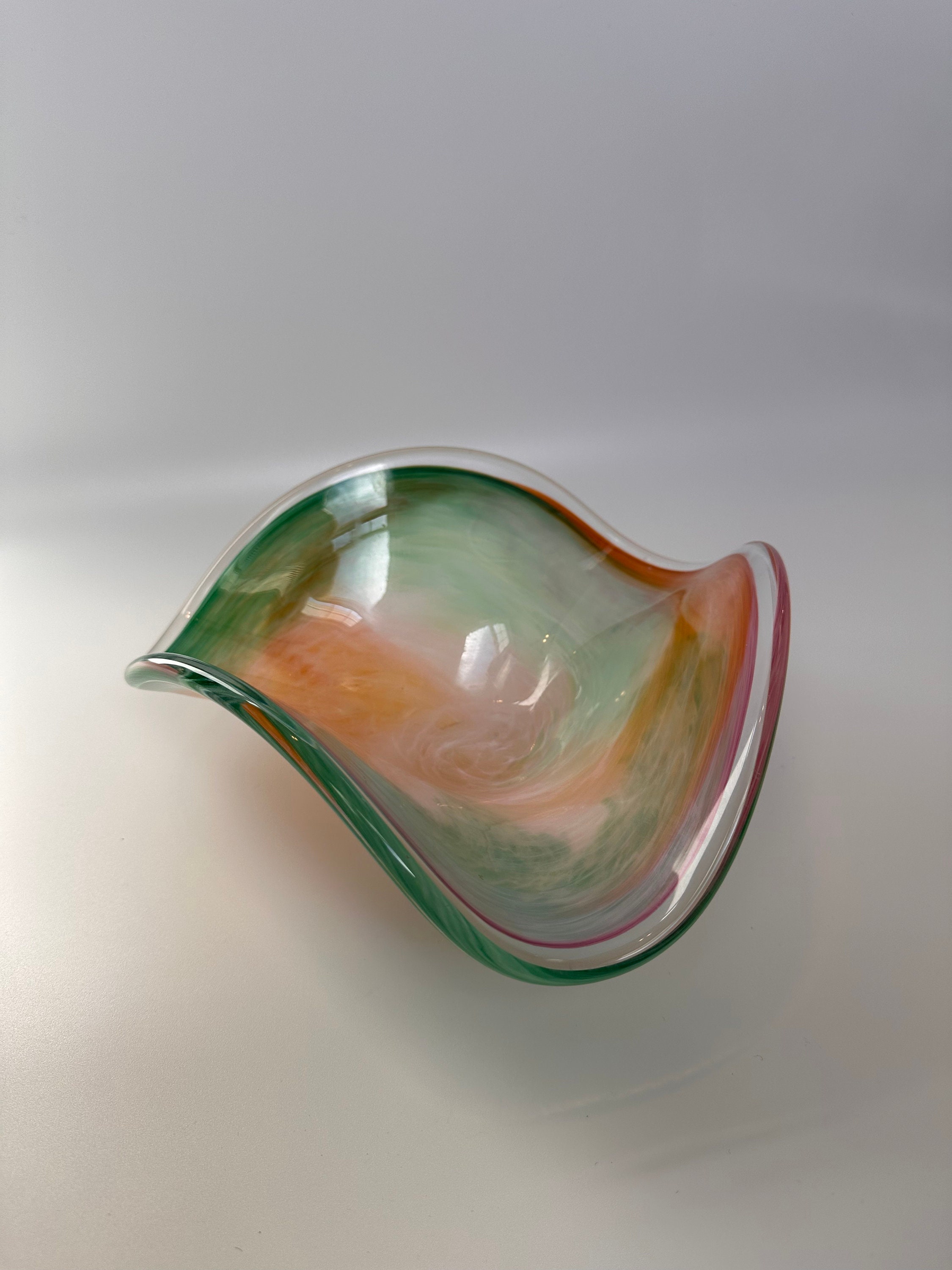 Vintage Murano Pastel Tri-colour Triangle Murano Fruit Bowl - Etsy