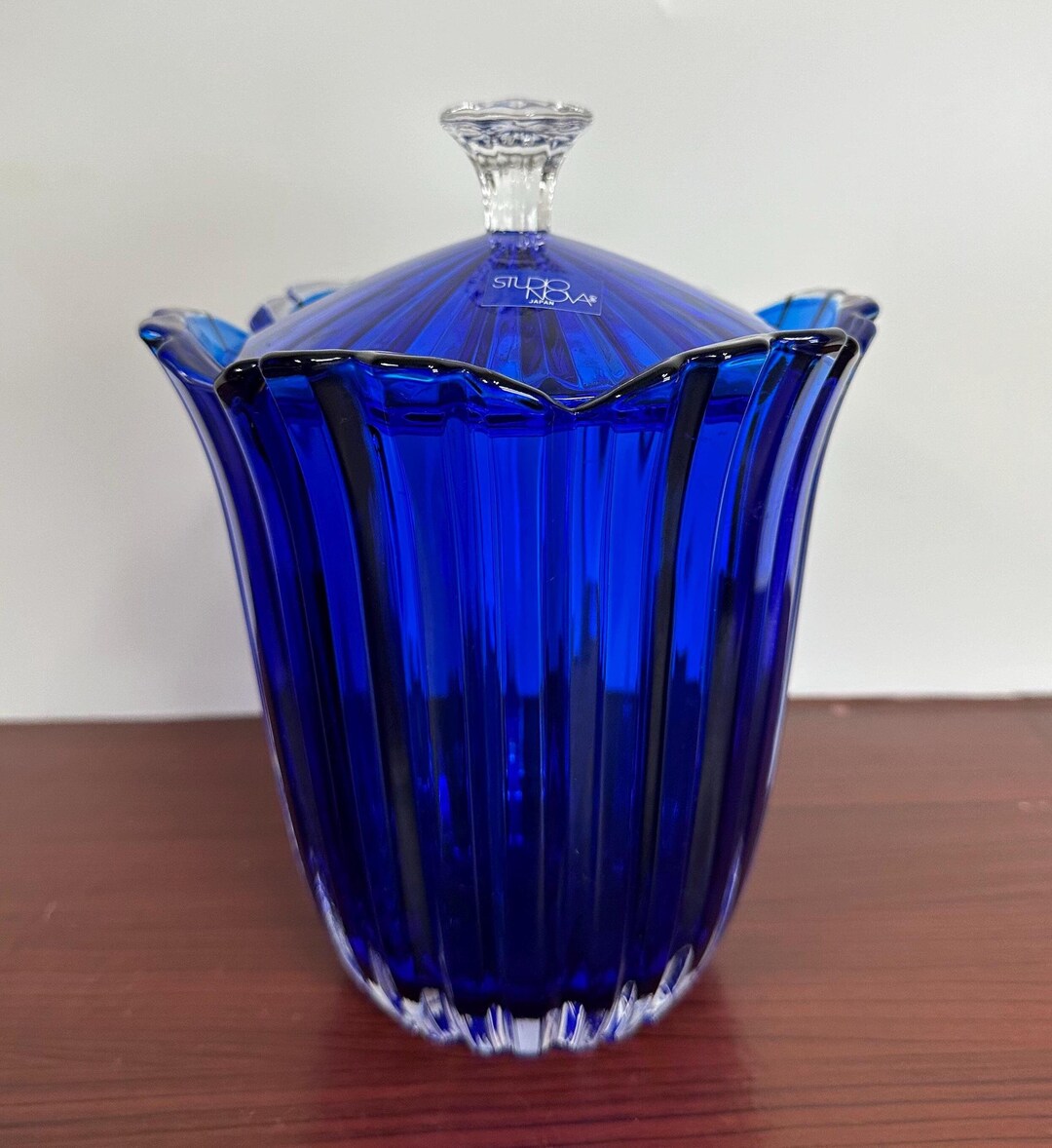 Blue Vase Studio Nova Made in Japan / Studio Nova Blue Vase With Lid - Etsy