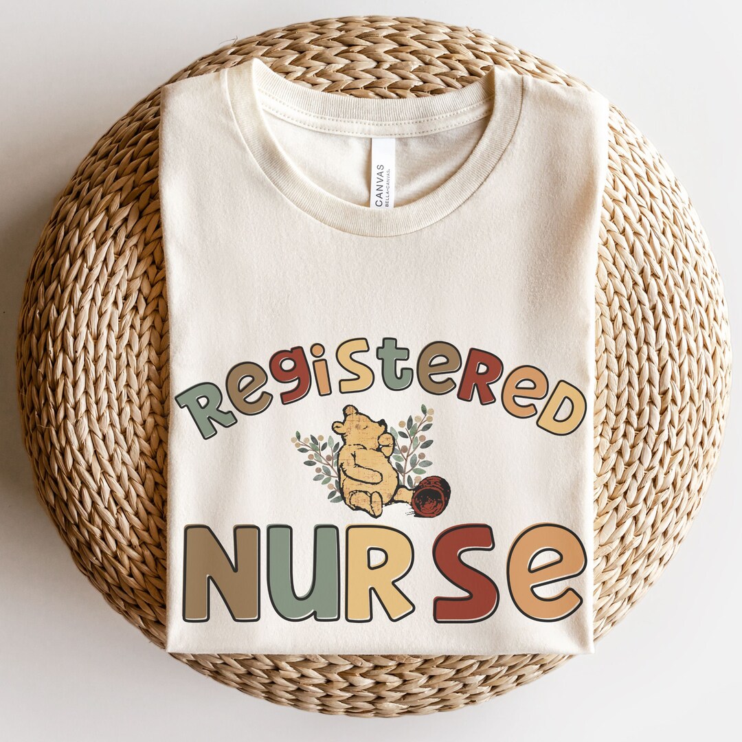 Winnie the Pooh RN Shirt, Classic Pooh Bear Shirt, Registered Nurse ...