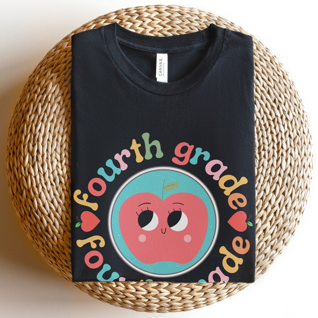 Retro Fourth Grade Teacher Shirt, Cute 4th Grade Teacher Tshirt,fourth ...