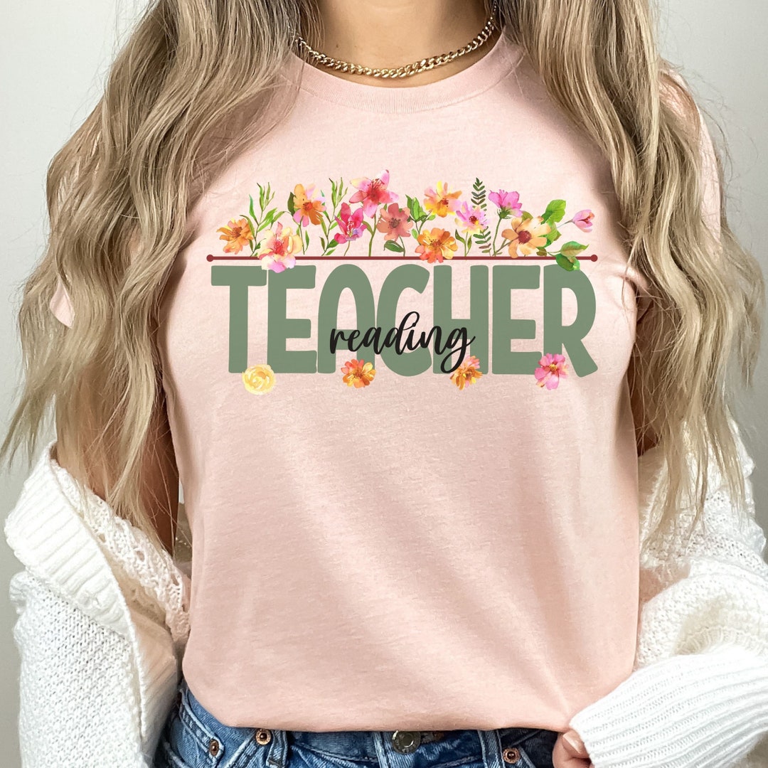 Wildflower Reading Teacher Shirt, Literacy Coach Shirt, Bookish Shirt ...